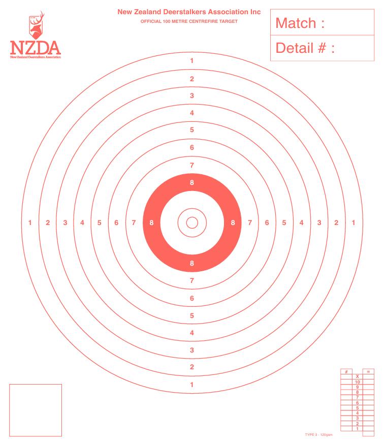 Official NZDA Targets – NZ Deerstalkers Online Shop