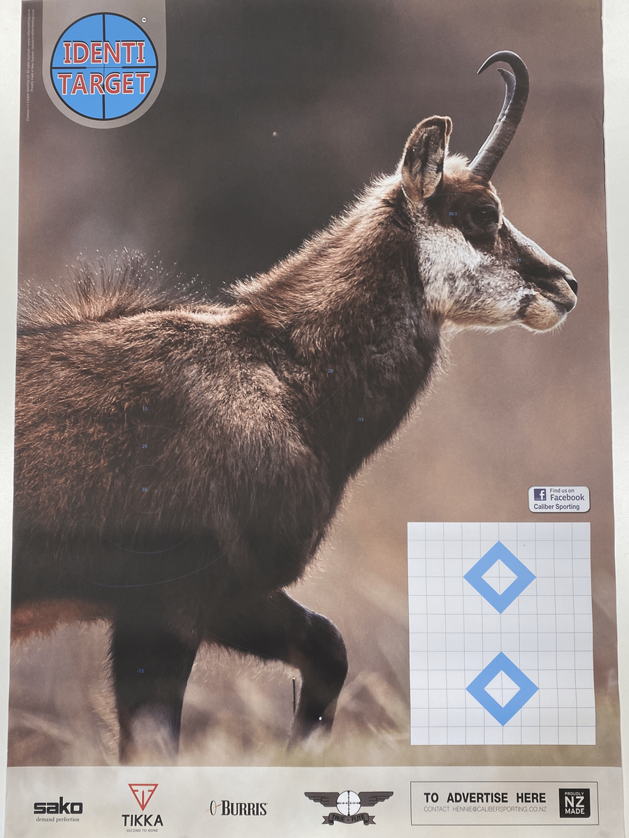 NZDA Life-Size Chamois Paper Target (x10 targets) - 300m – NZ ...