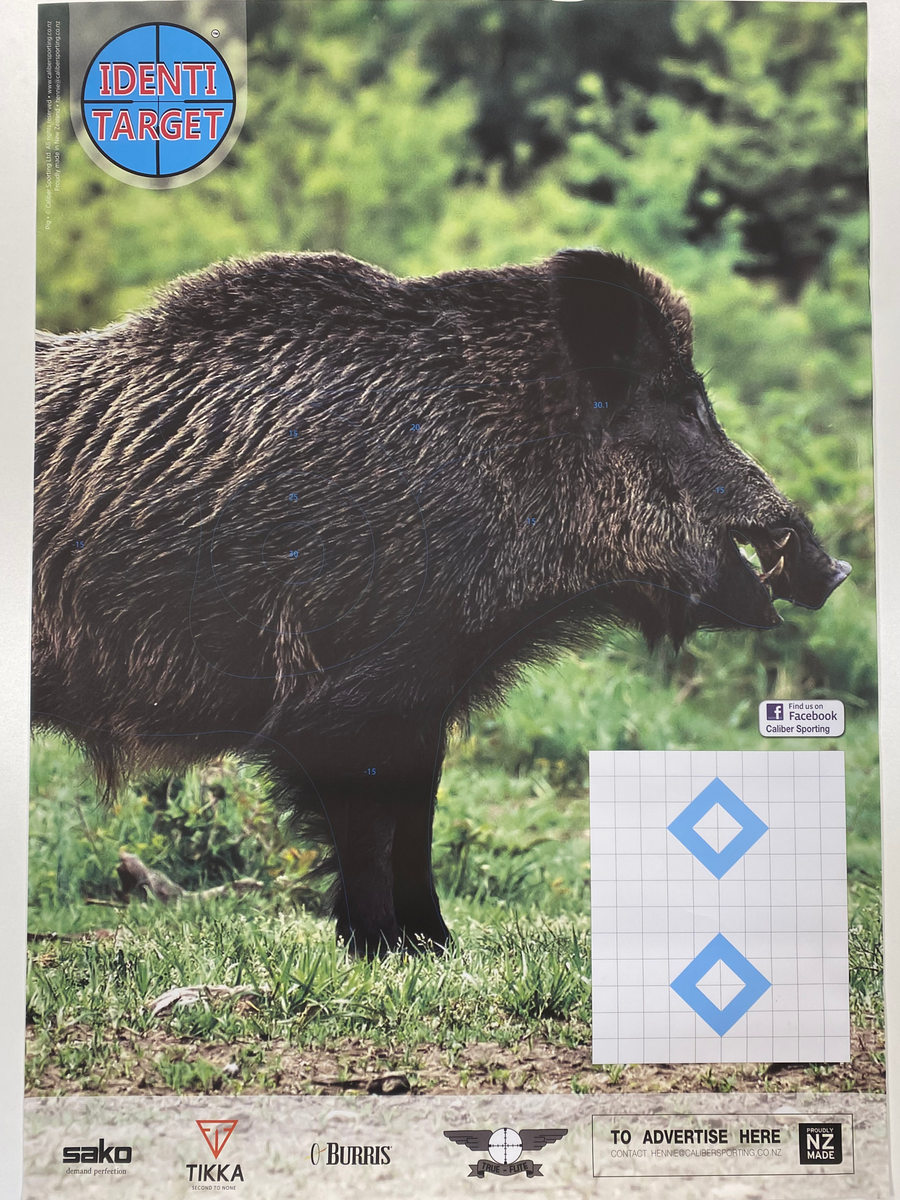 NZDA Life-Size Wild Boar Paper Target (10x targets) - 100m – NZ ...